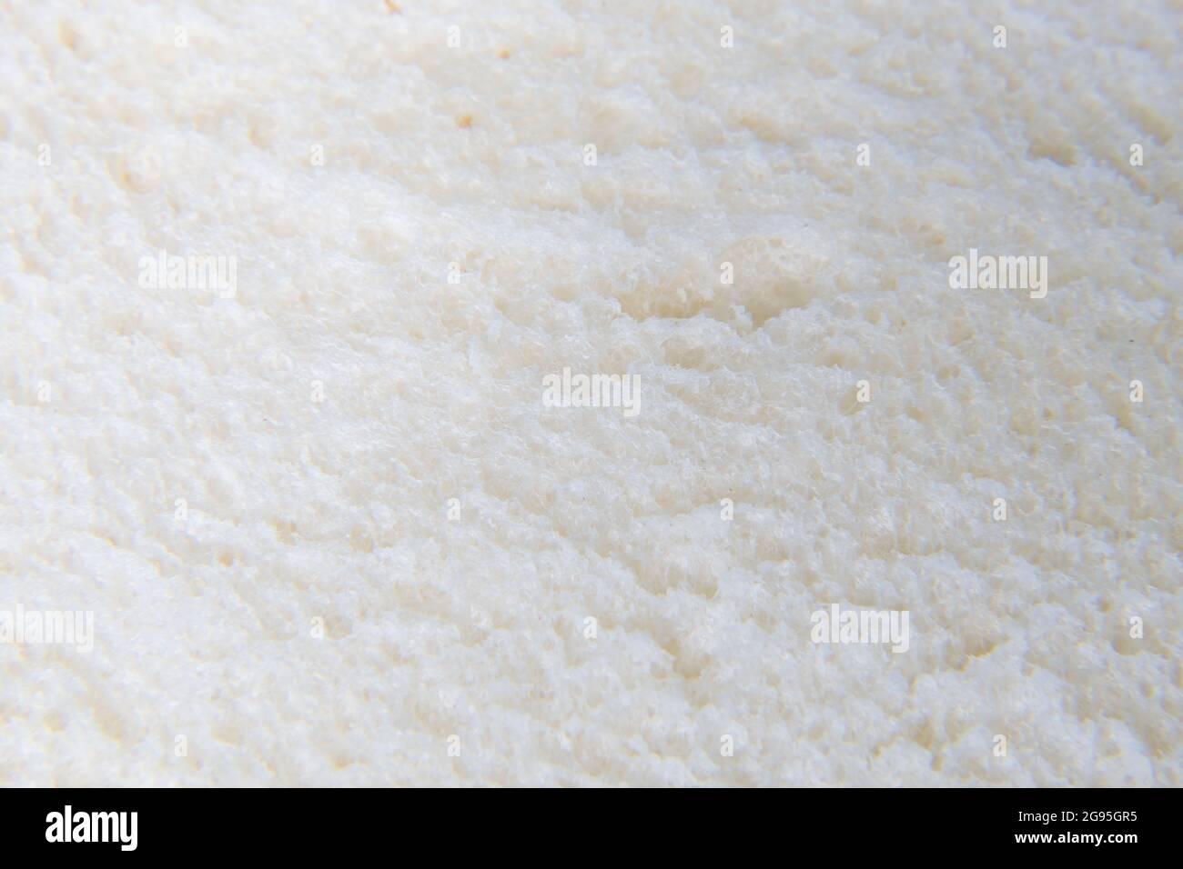 Close up texture of the bread surface, macro view. isolated on a white ...