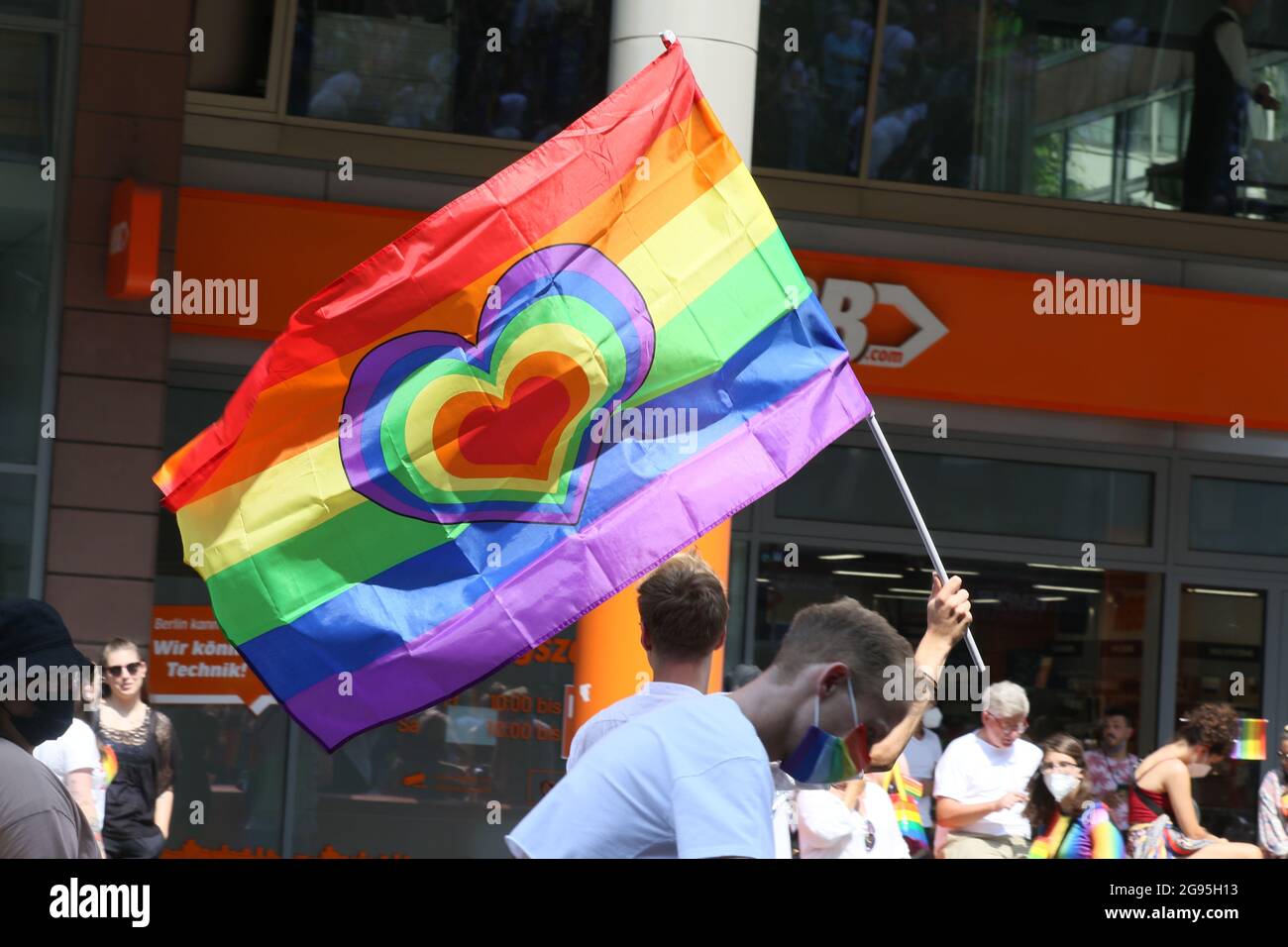 07/24/2021, Berlin, Germany.Rainbow flags at the CSD Berlin 2021 ...