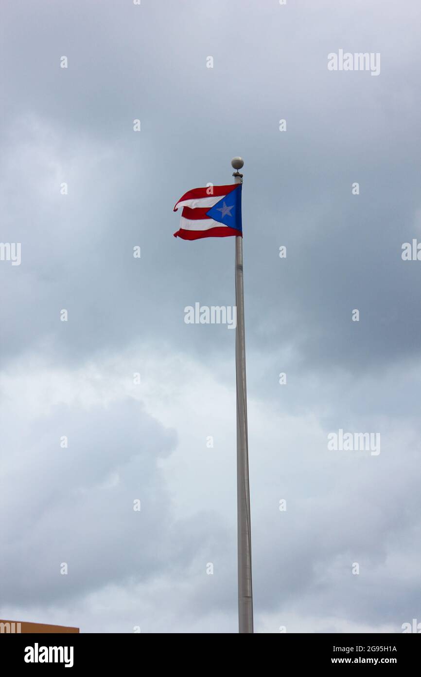 waving colorful national flag of puerto rico Stock Photo - Alamy