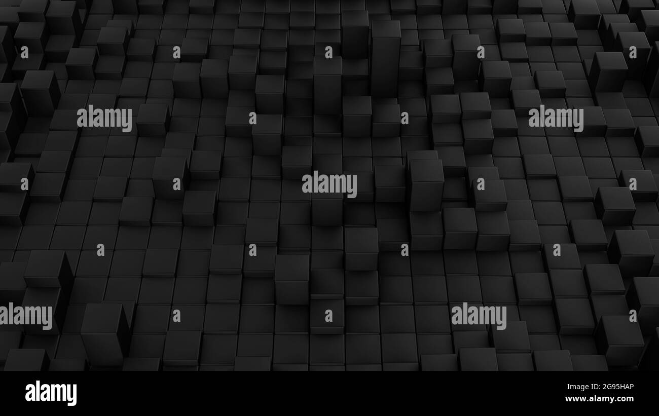 Minimalistic waves pattern made of cubes. Abstract Black Cubic Waving ...