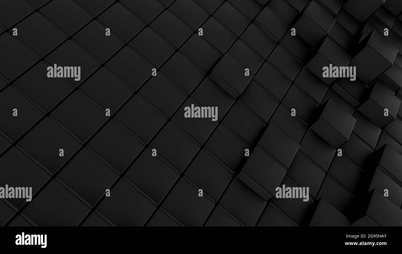 Minimalistic waves pattern made of cubes. Abstract Black Cubic Waving ...