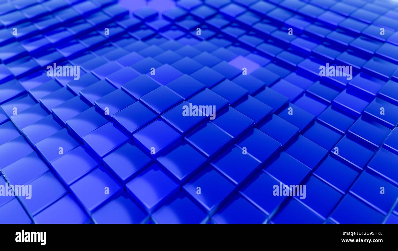 Minimalistic waves pattern made of cubes. Abstract Blue Cubic Waving ...