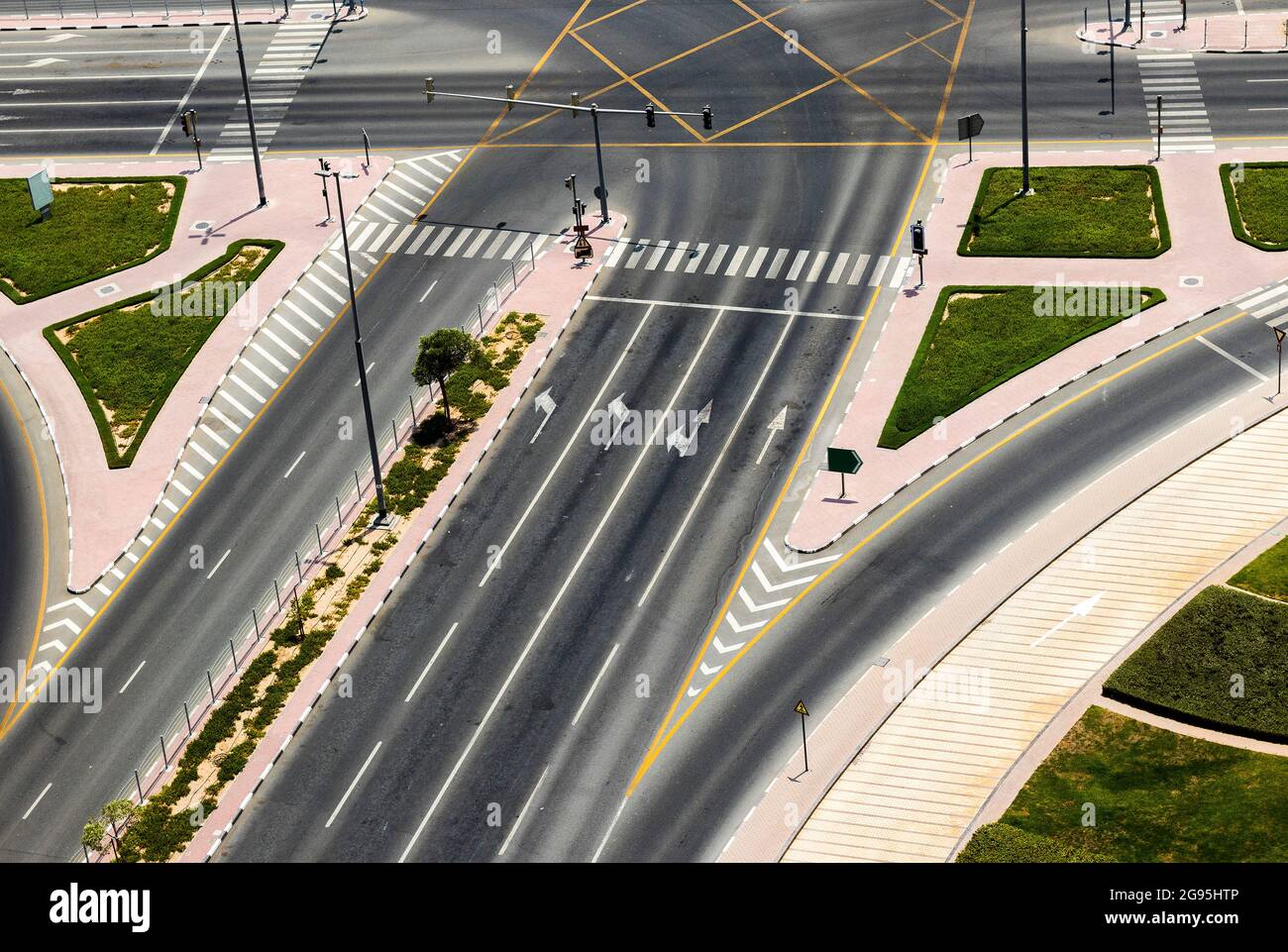 Shot of an empty road junction Stock Photo - Alamy