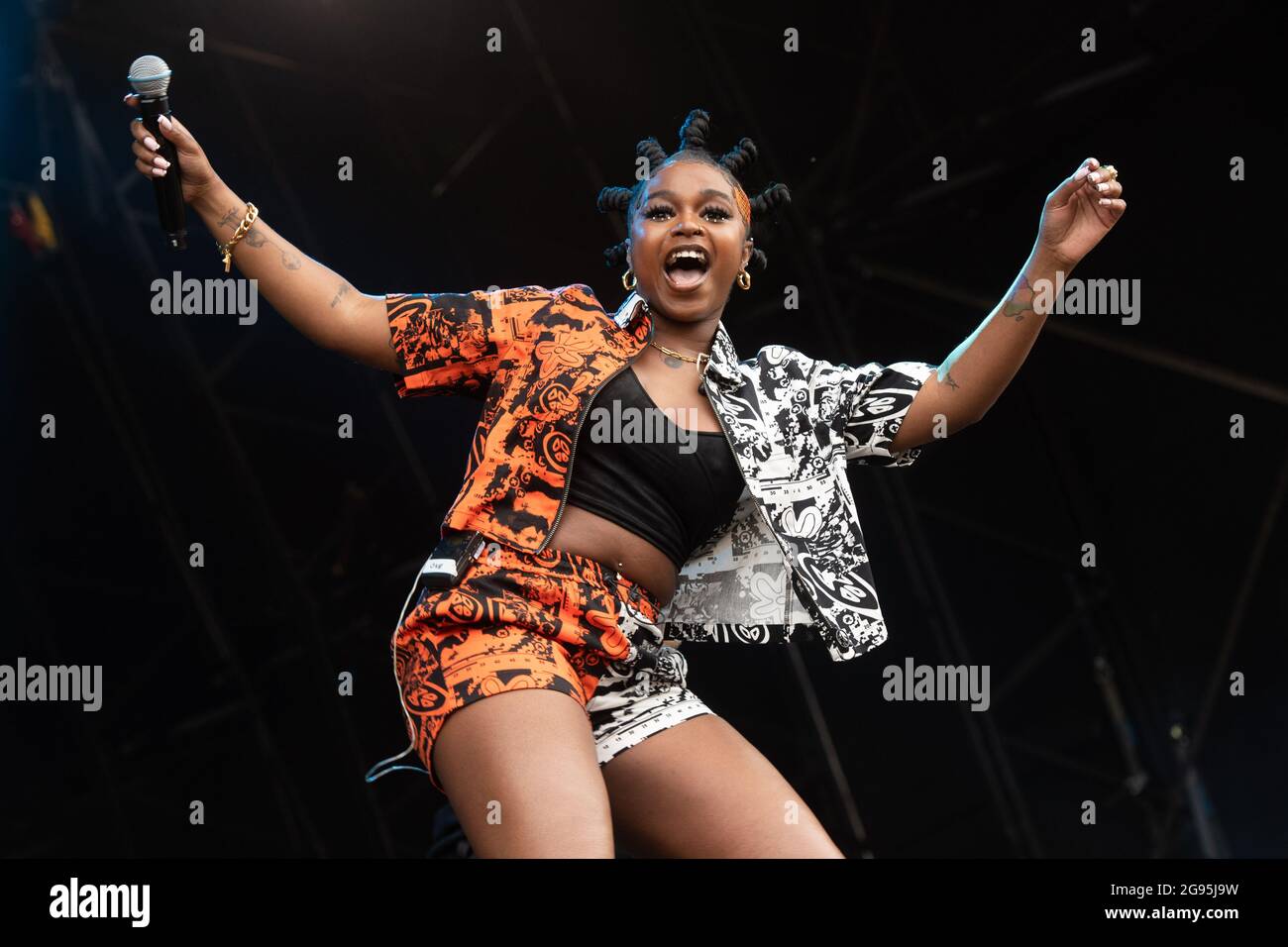 Southwold, UK. 24 July 2021. Nadia Rose performing on the second day of ...