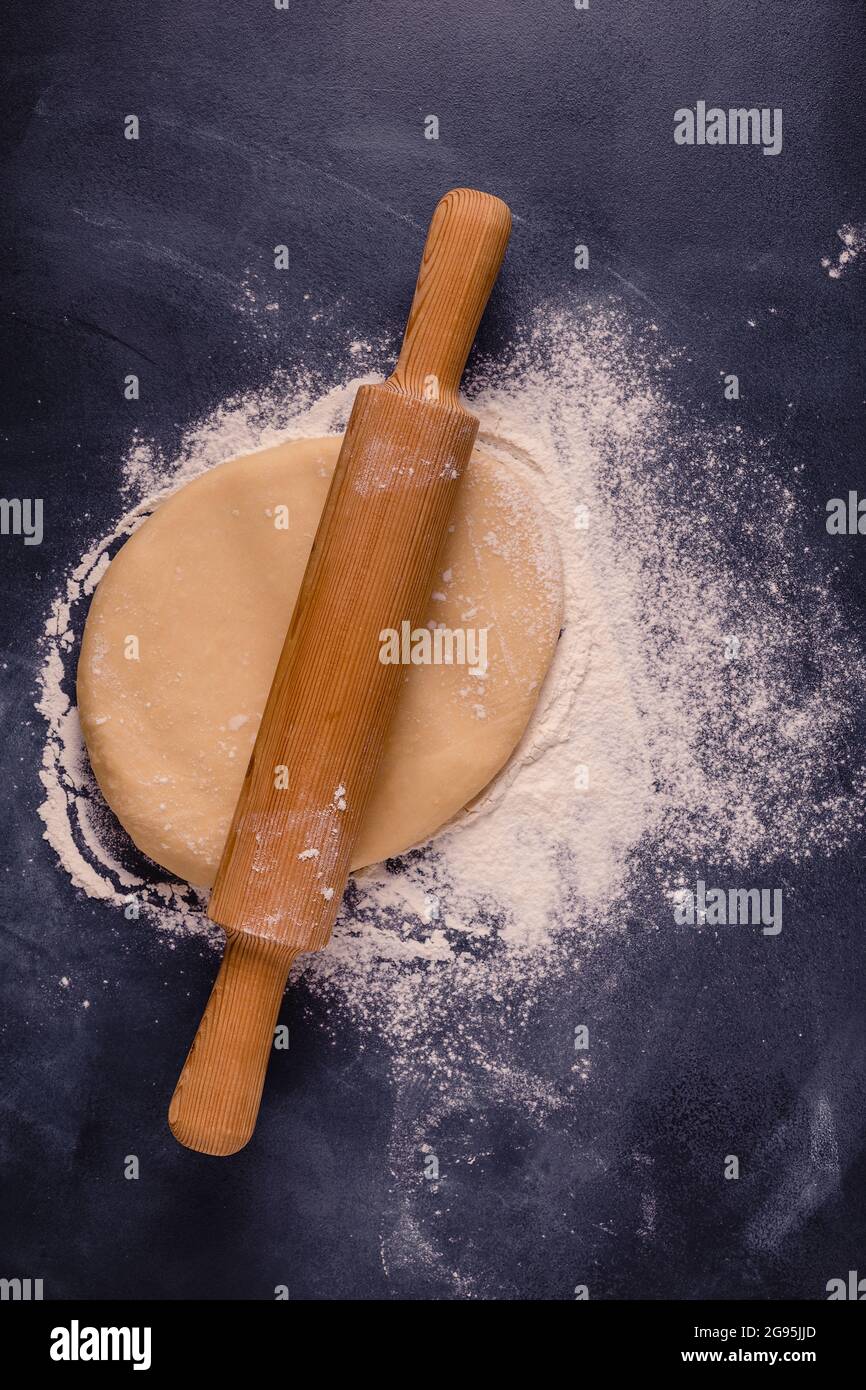 Table with baking products and tools. Culinary, baking concept Stock ...