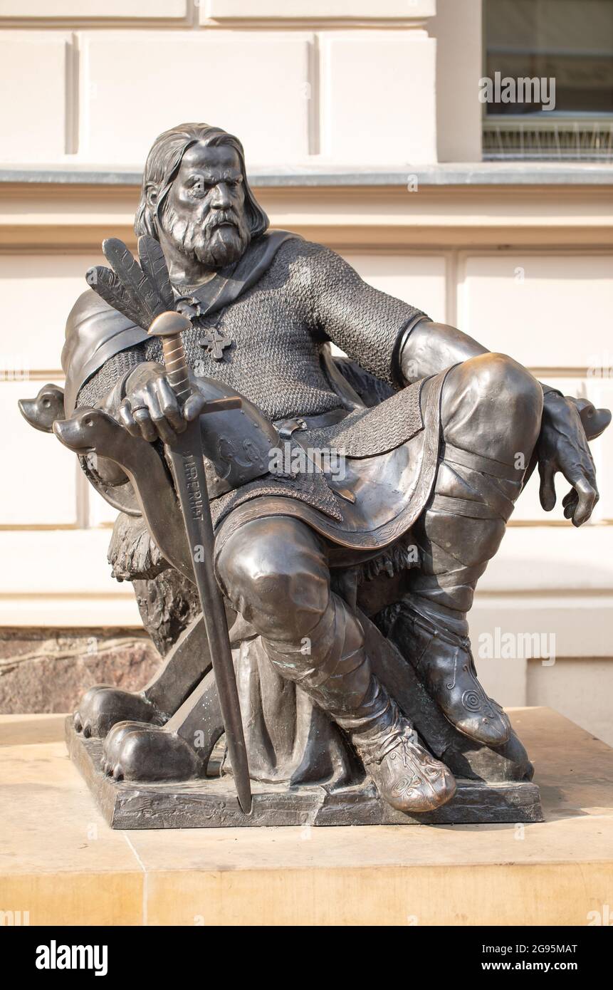 Gniezno, Poland - : Statue of King Boleslaw Chrobry on the town ...