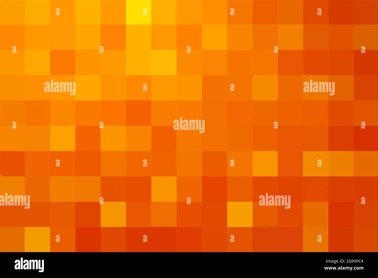 Abstract pixel orange background. Gold geometric texture from squares ...