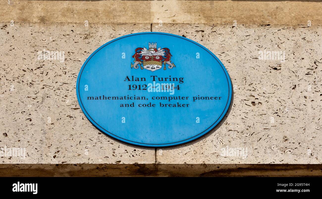 CAMBRIDGE ENGLAND TRUMPINGTON STREET A BLUE PLAQUE TO COMMEMORATE ALAN ...