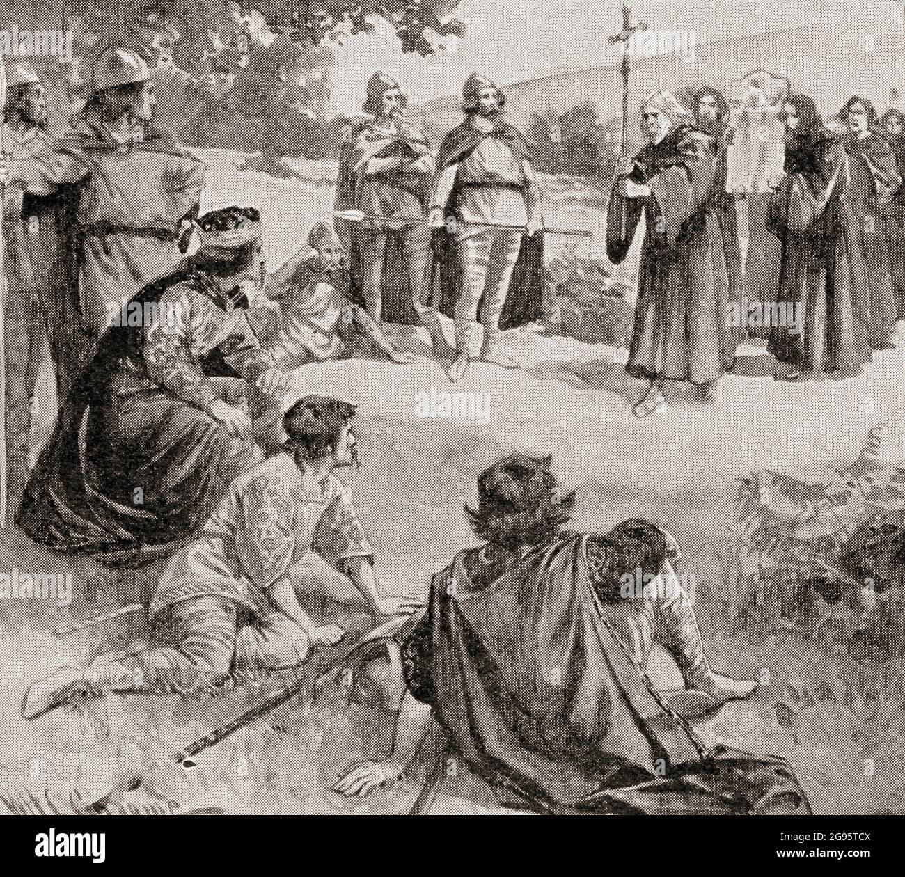 St. Augustine meets King Ethelbert for the first time. Augustine led ...