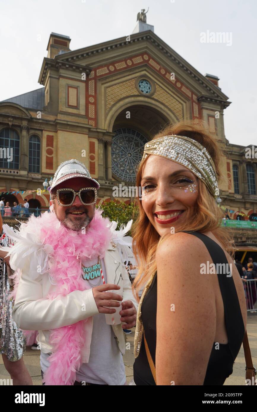 London, UK. 23rd July 2021. Festival goers at the 2021 Kaleidoscope ...