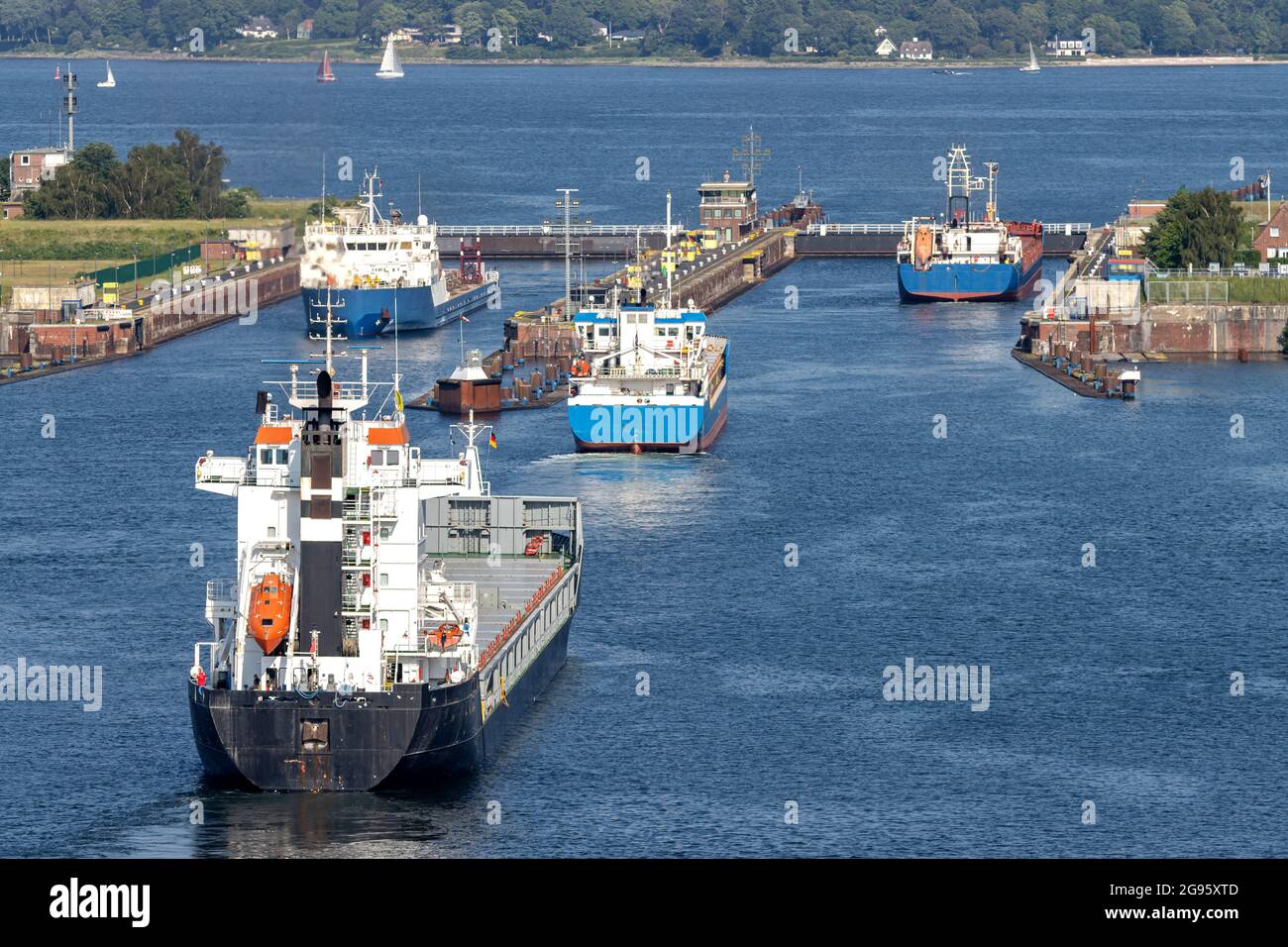 Ships in the sluice holtenau to kiel canal hi-res stock photography and ...