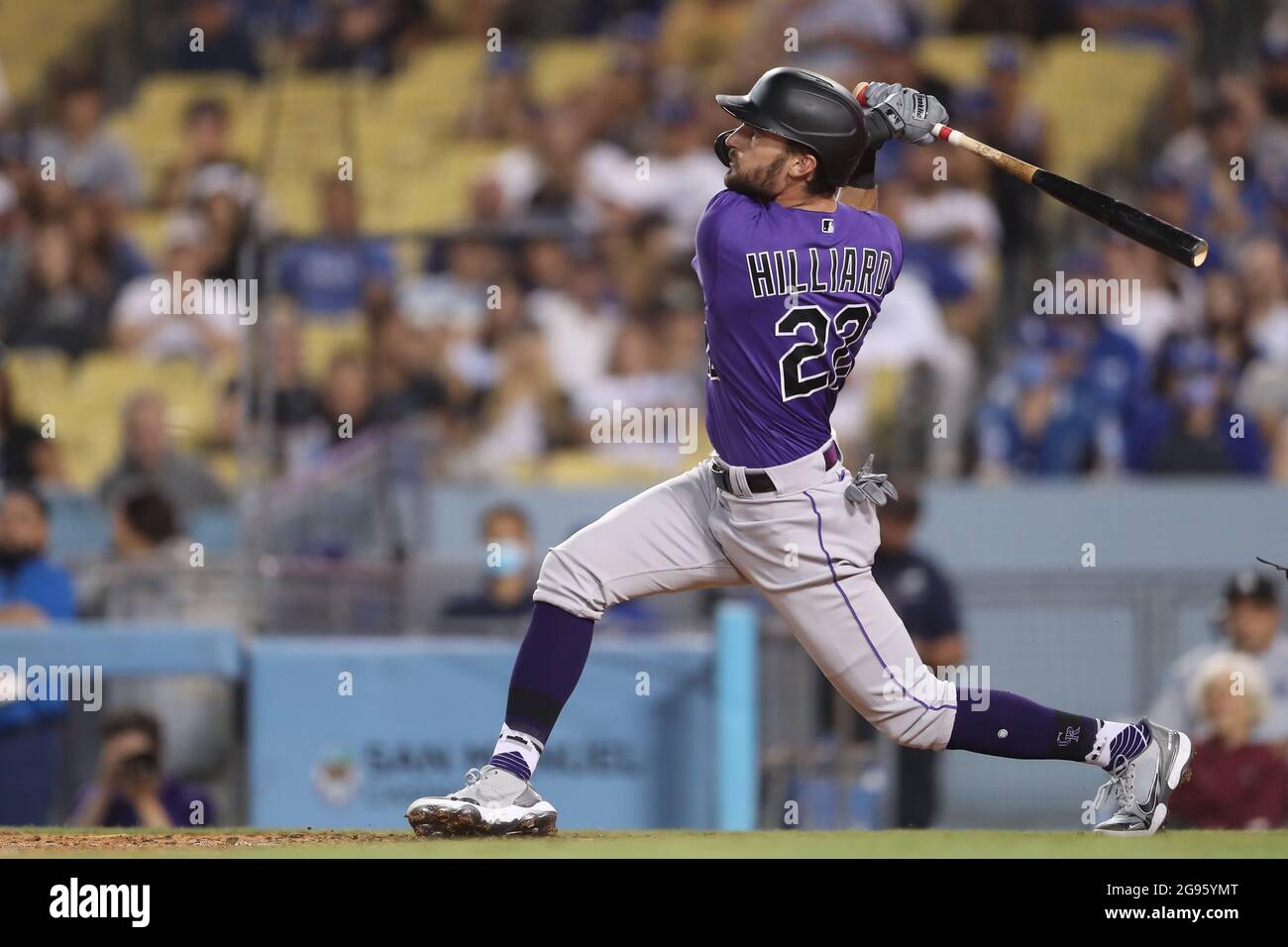 Los Angeles, CA. 23rd July, 2021. Colorado Rockies right fielder Sam ...