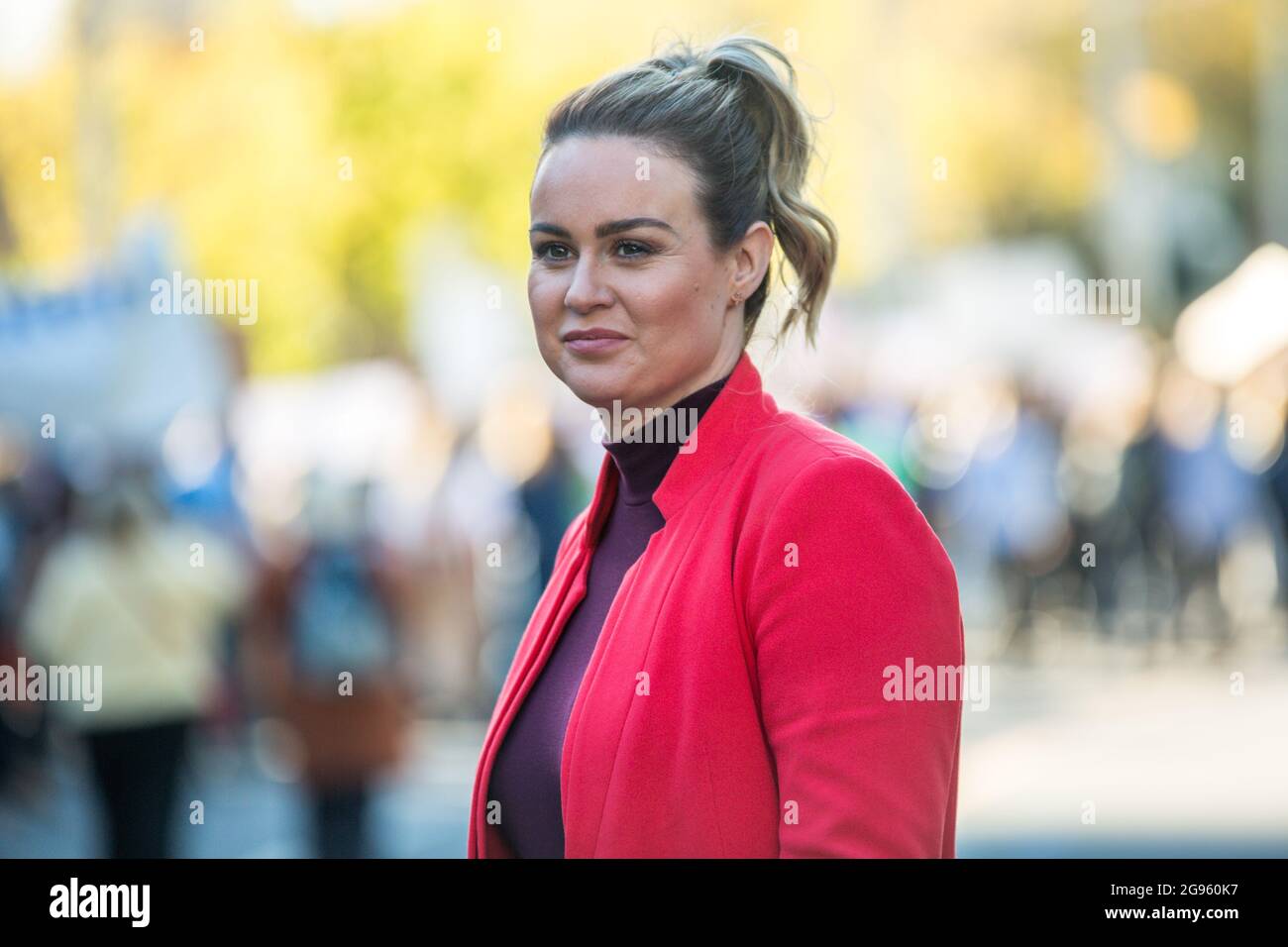 Portrait of an adult female Australian reporter in a climate change ...