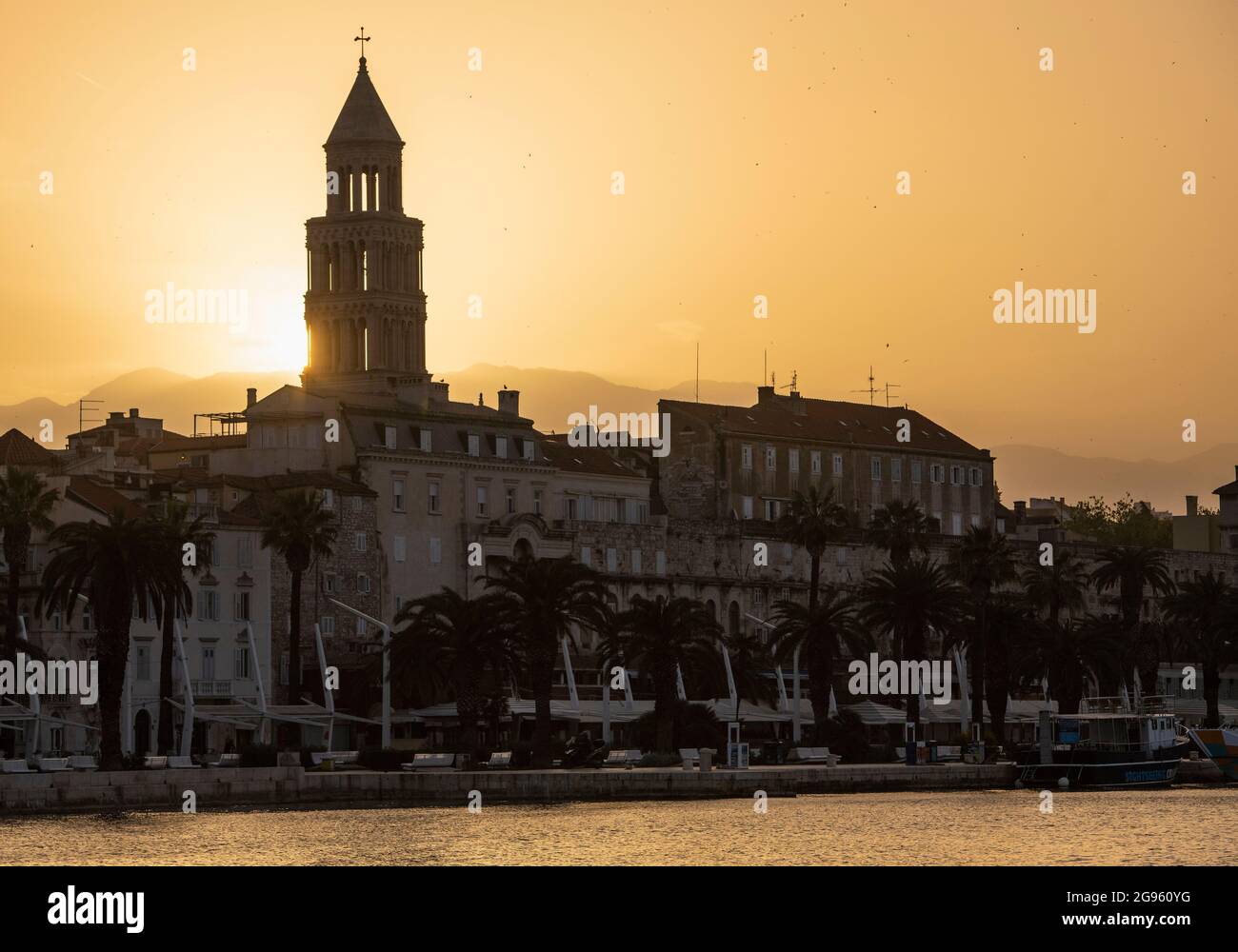 scenic view of the Mediterranean city of Split in Croatia Stock Photo ...