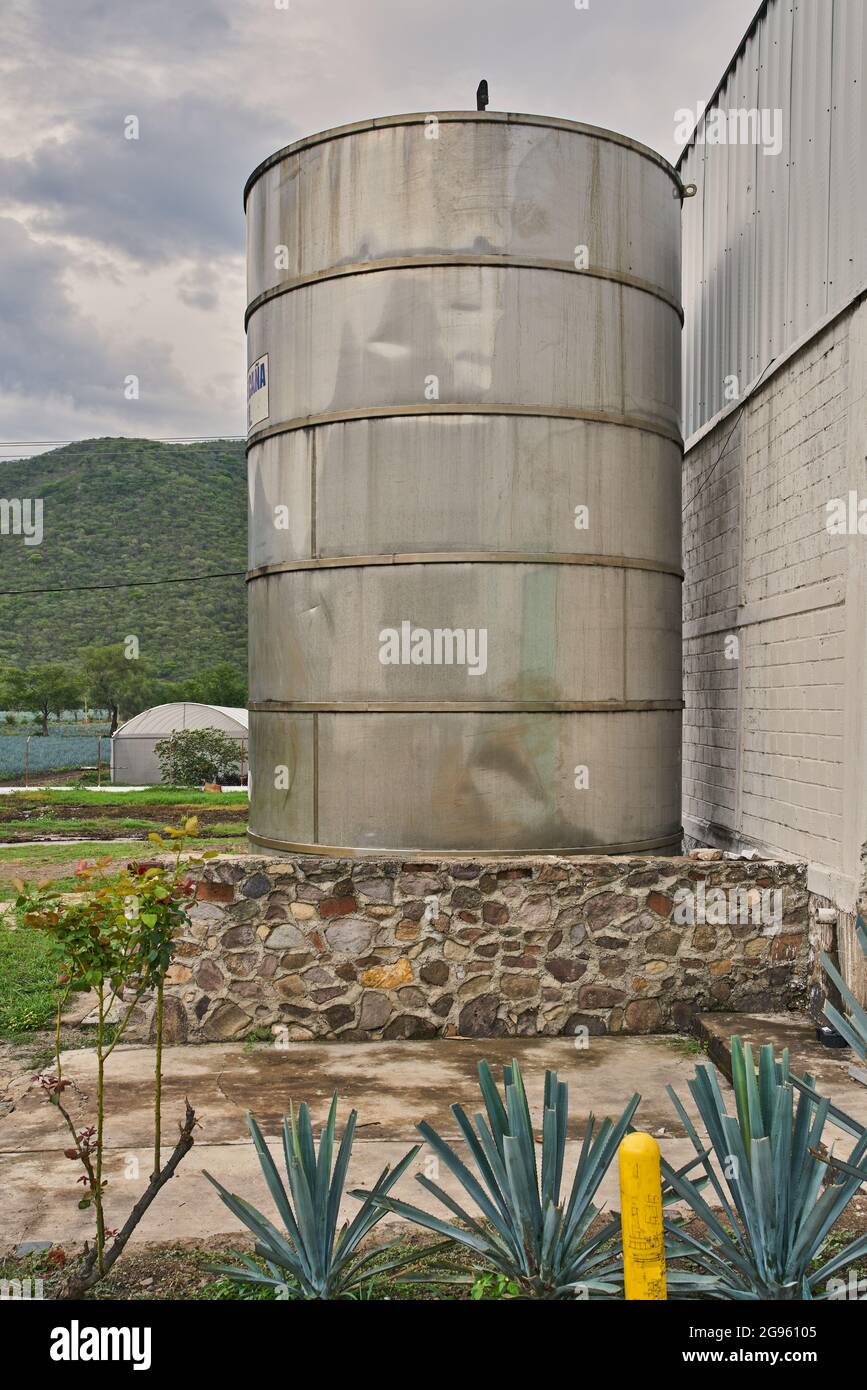 Boiler wort storage tank for tequila industry concept Stock Photo - Alamy
