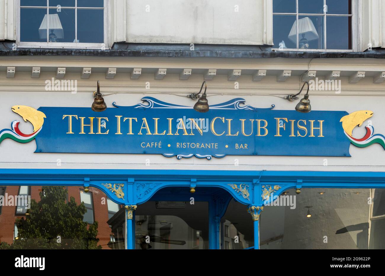 Sign over the entrance to The Italian Club Fish on Bold Street in ...