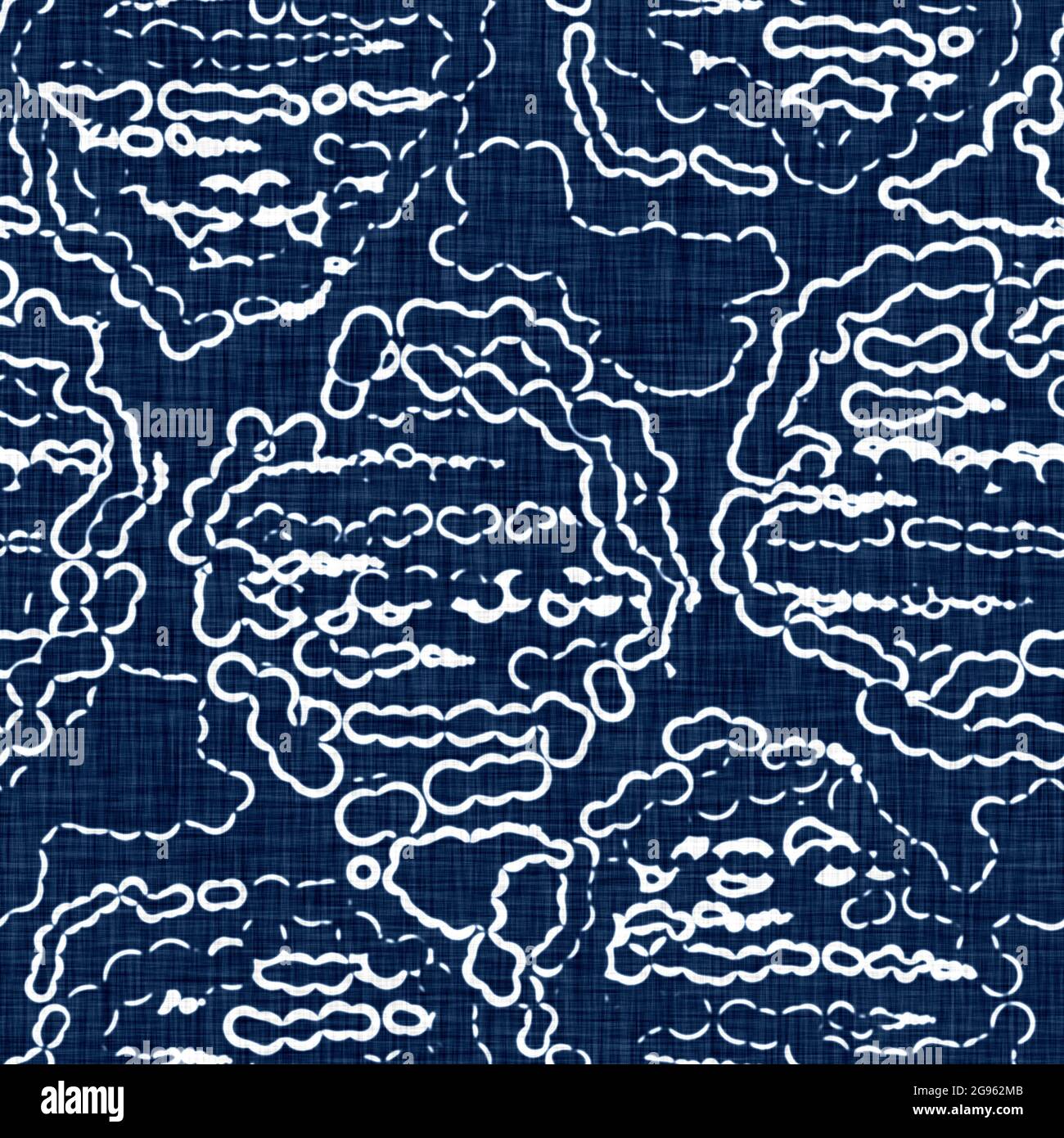 Acid wash blue jean effect texture with decorative linen mottled ...