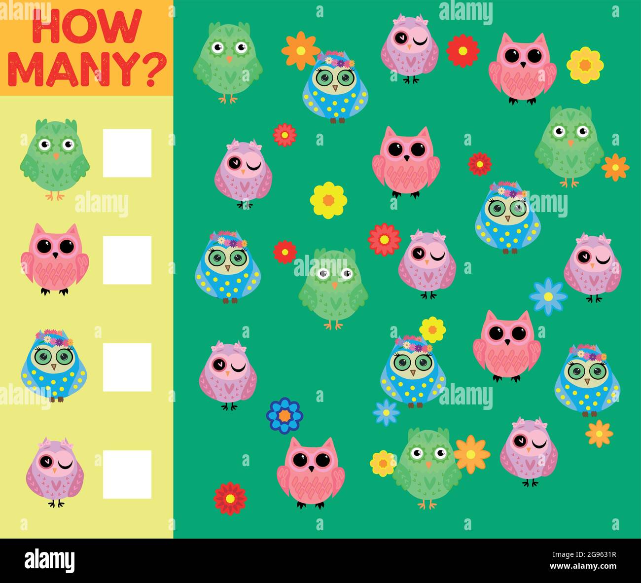 Cartoon Illustration of Educational Counting Activity Game for Children ...