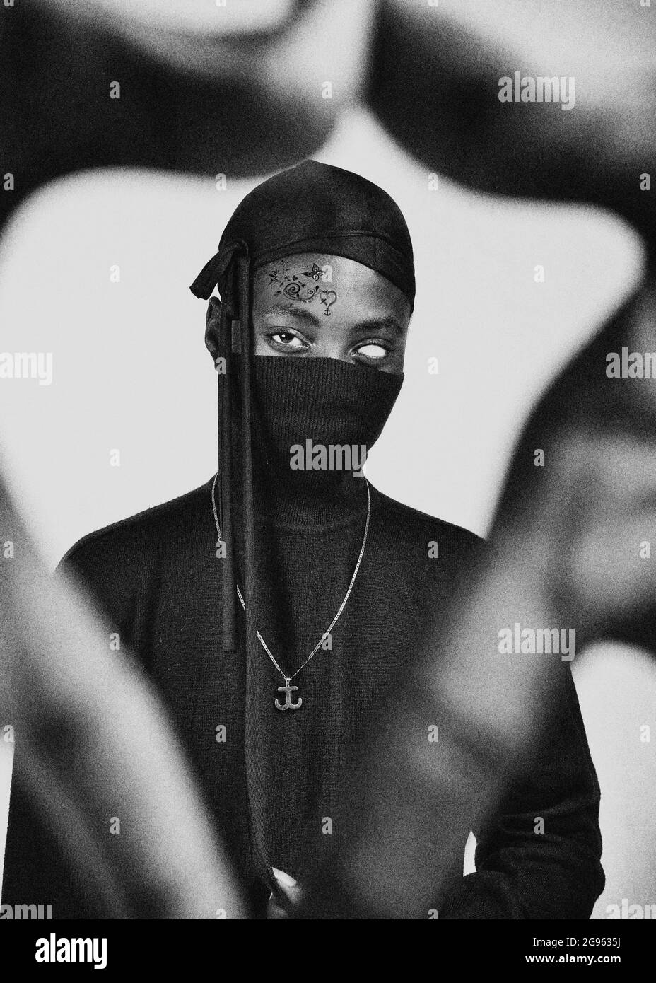 one eye blinded Ninja, with anchor Stock Photo - Alamy