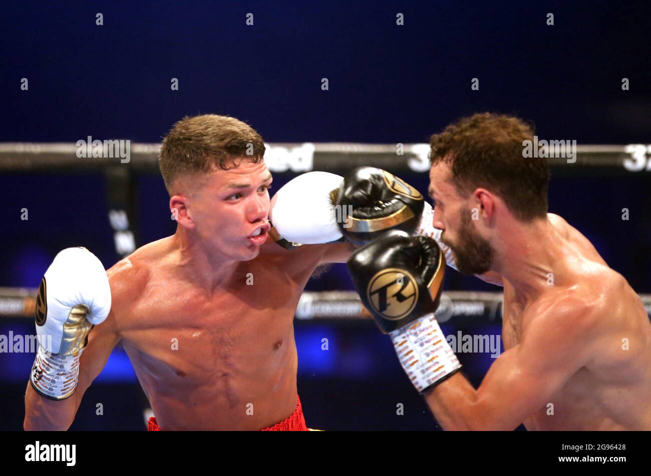 James Beech Jr (left) and Chris Bourke in the World Boxing Council ...