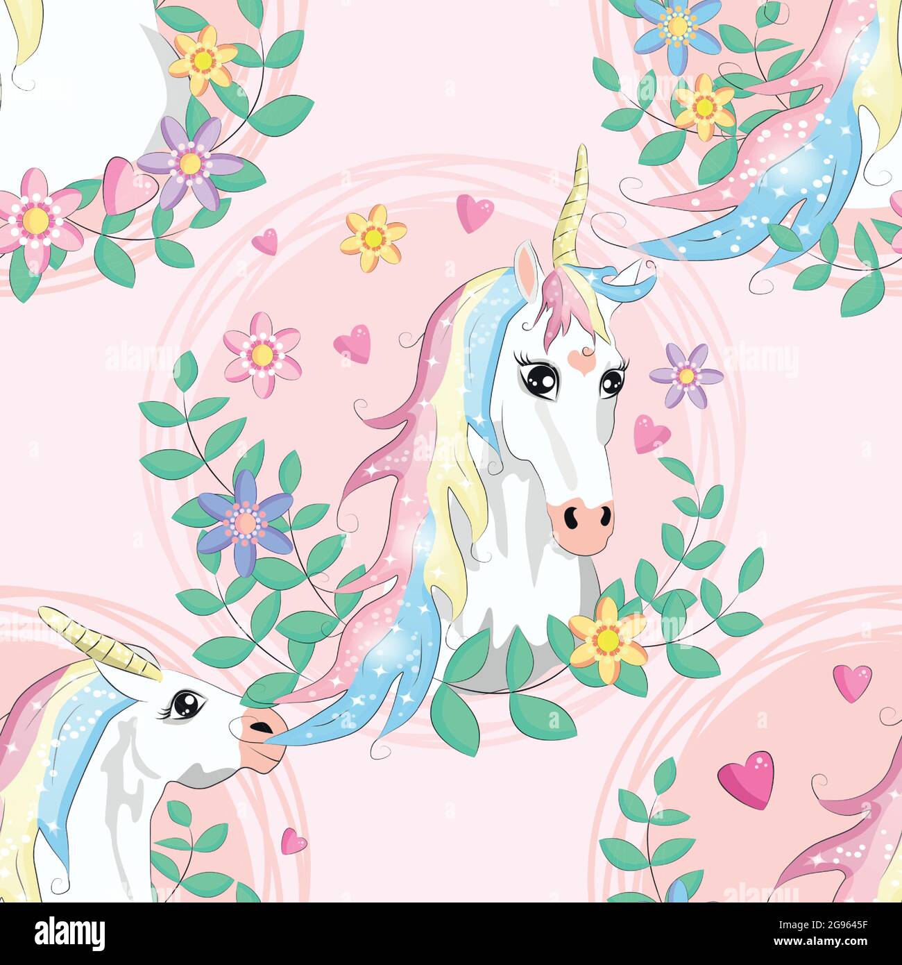 Doodle unicorn pattern for textile design. Animal cartoon. Ditsy print ...