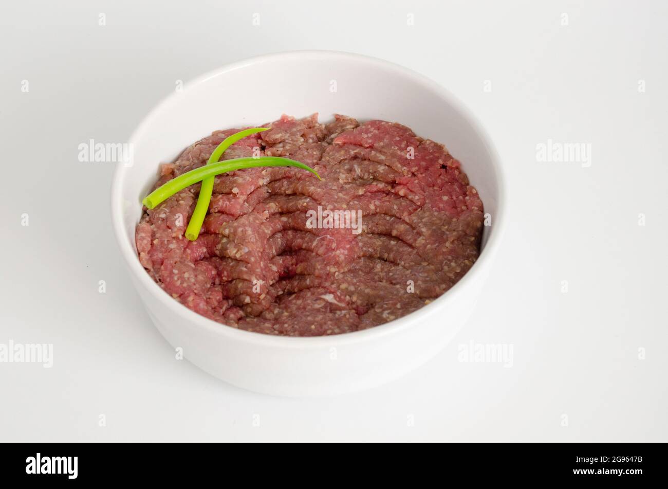 Raw kibbeh, a traditional dish from Arab cuisine, served in a bowl on a ...