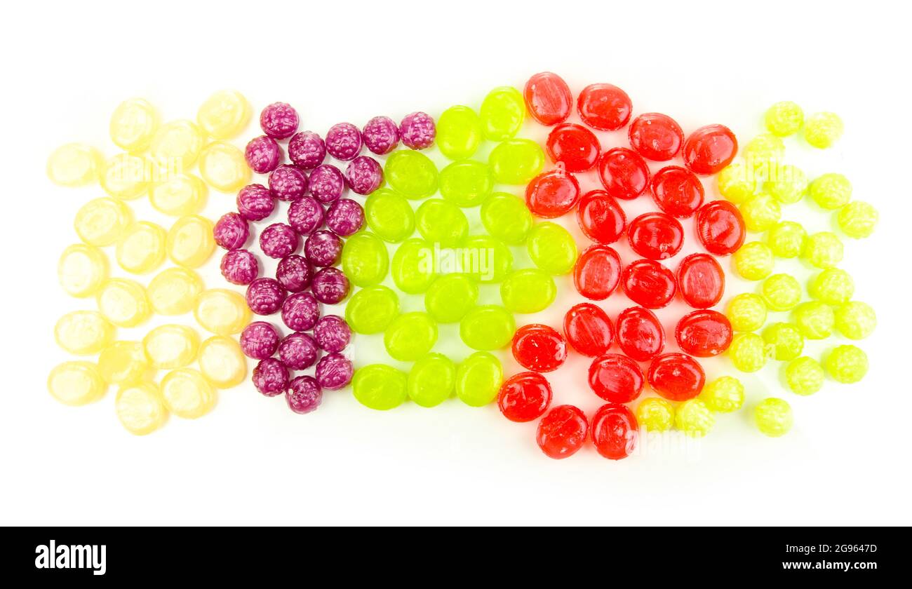 Color candy assorti isolated on white Stock Photo - Alamy