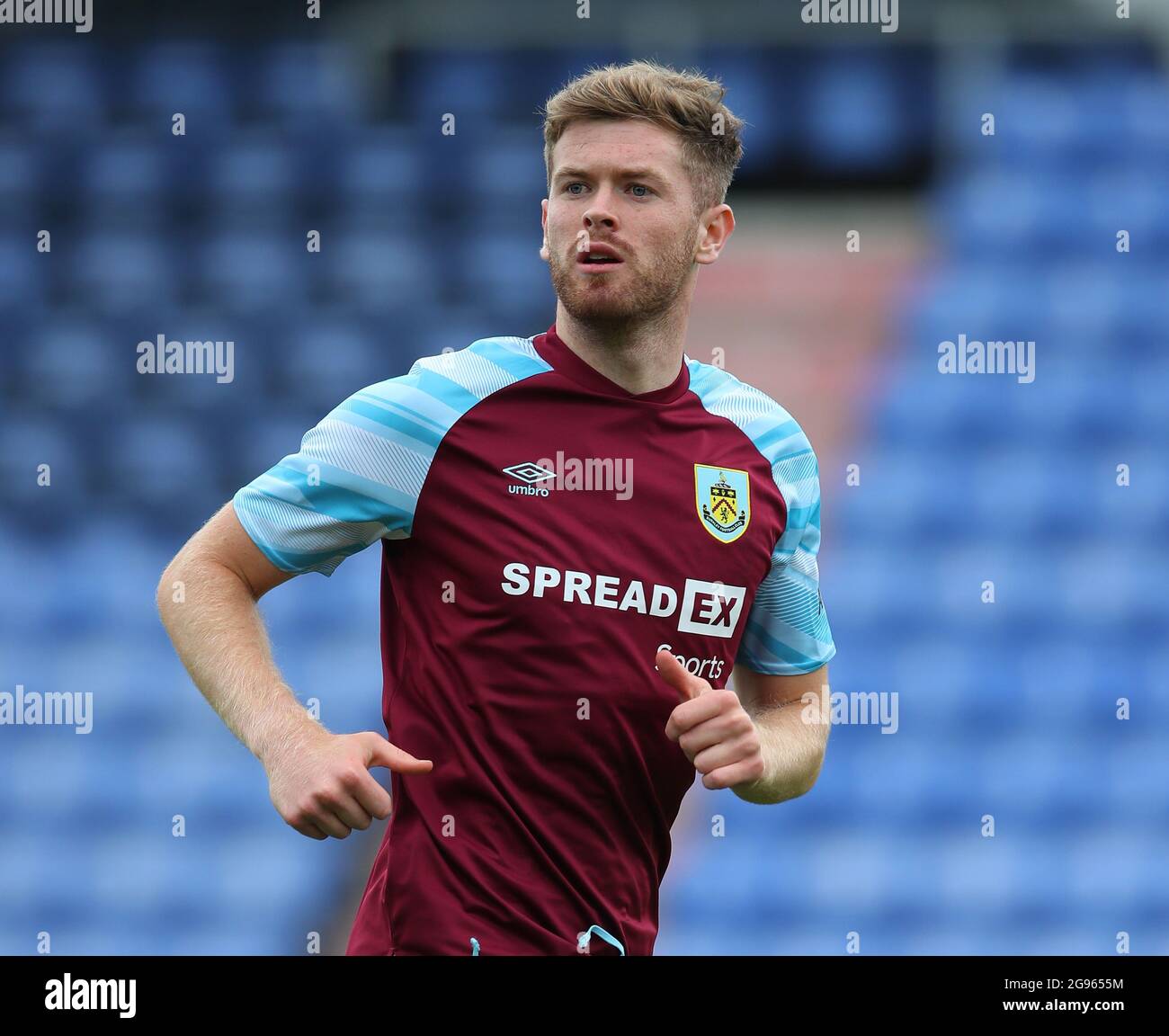 Oldham, England, 24th July 2021. Nathan Collins of Burnley during the ... Oldham, England, 24th July 2021. Nathan Collins of Burnley during the ...