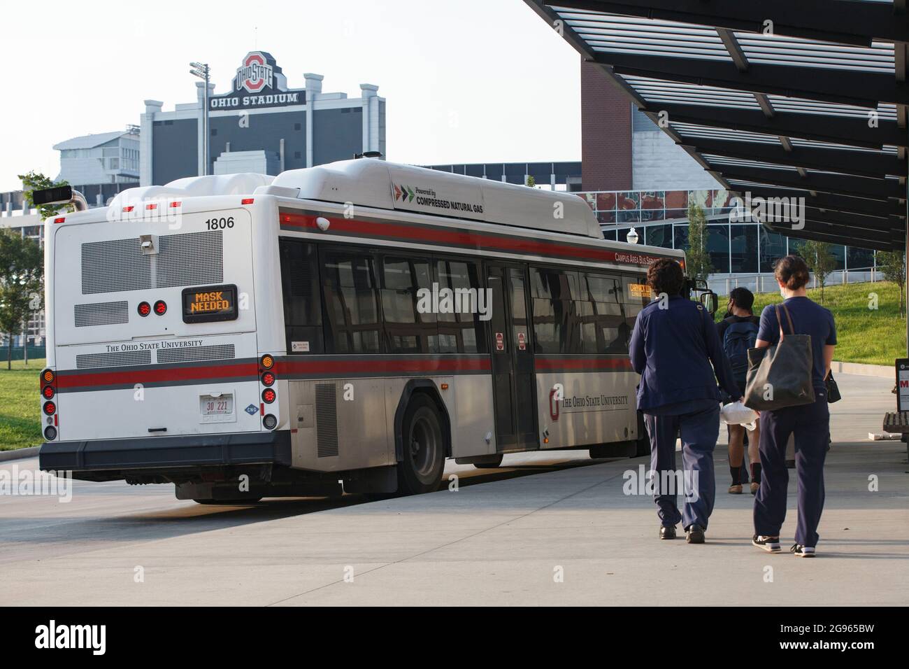 Students and medical workers line up to take The Ohio State University ...
