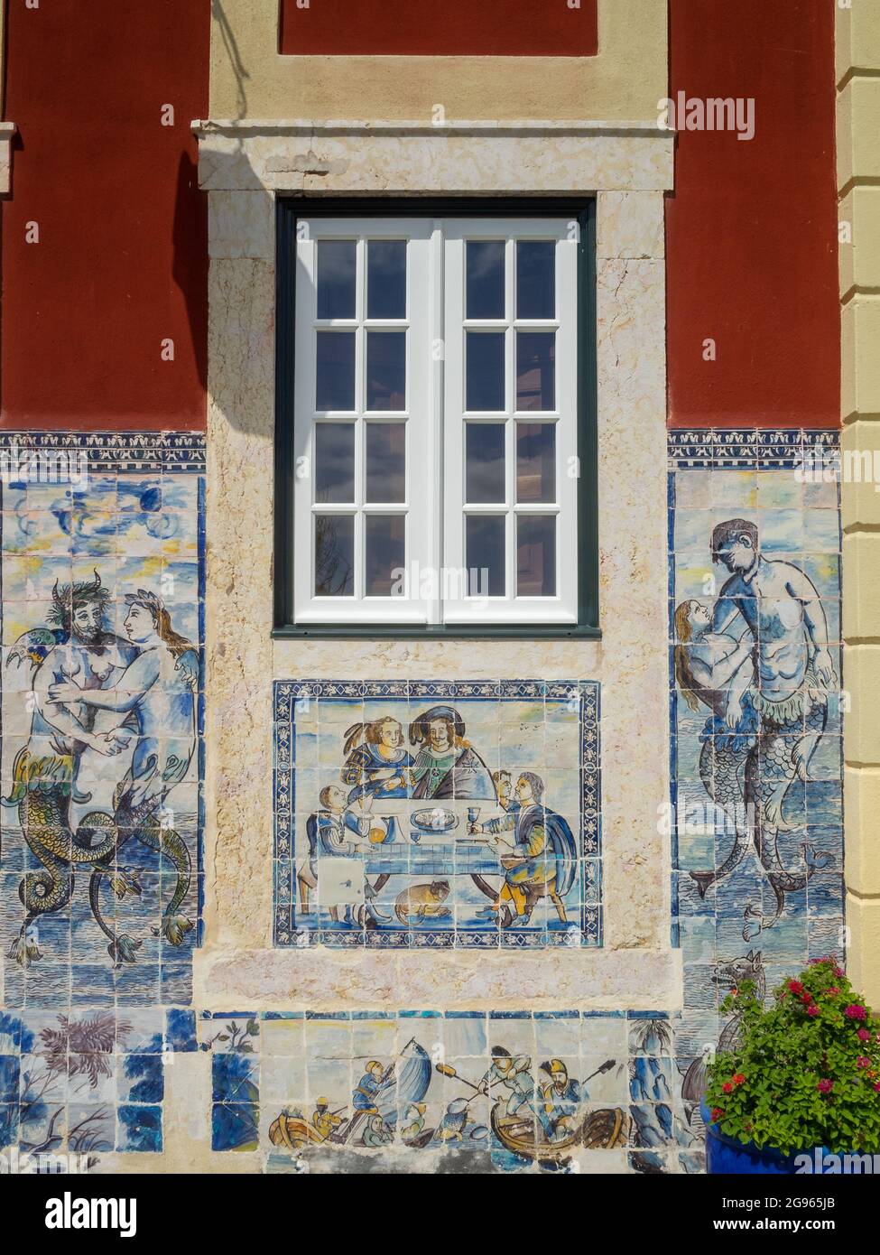 Baroque multicoloured tiles from the garden facade of Fronteira Palace ...