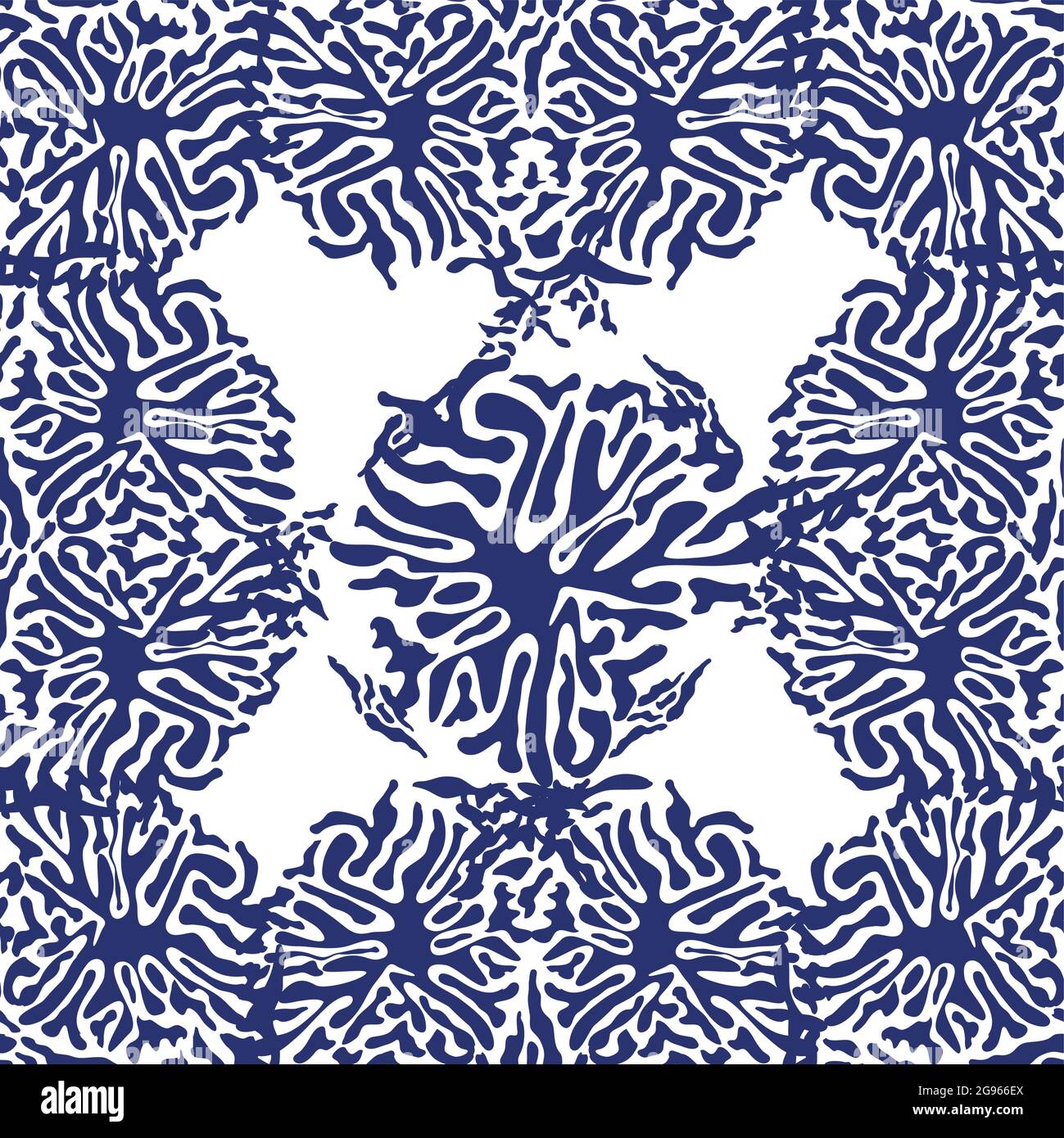 Splash seamless pattern, tiles in blue, indigo Stock Vector Image & Art ...