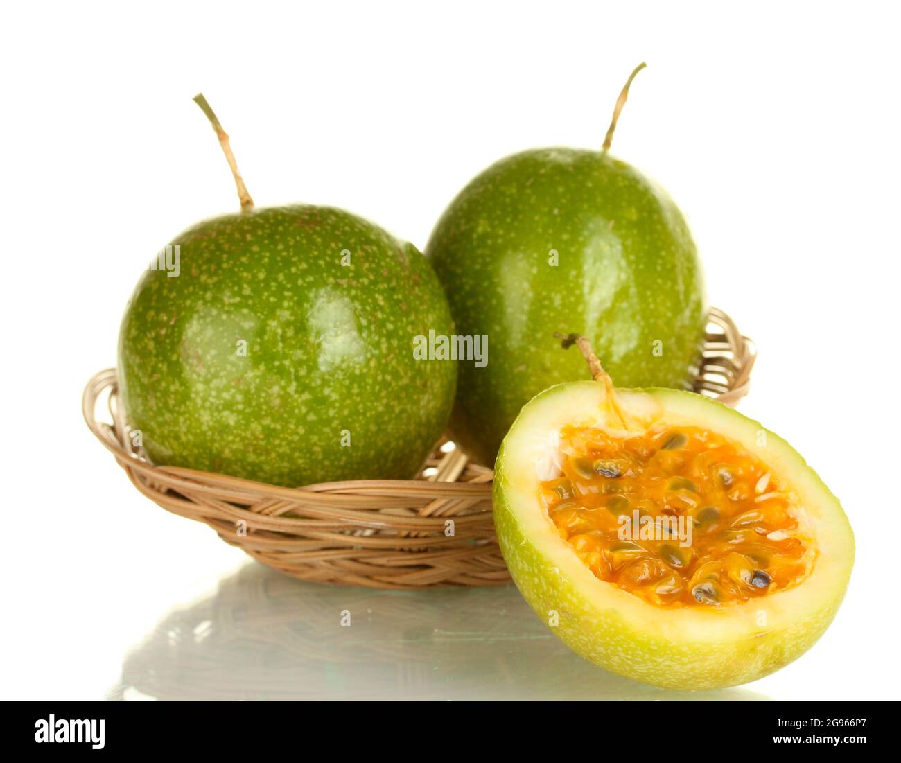 green passion fruit isolated on white background close-up Stock Photo ...