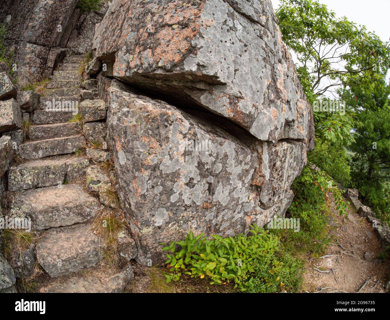 Stone steps in Acadia National Park, Maine Stock Photo - Alamy