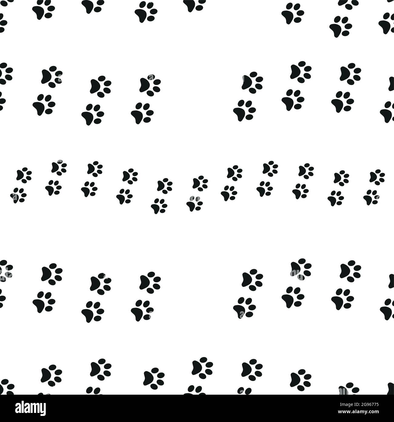 Animal footprint seamless pattern. Footprints of a cat, dog, bear, lion ...