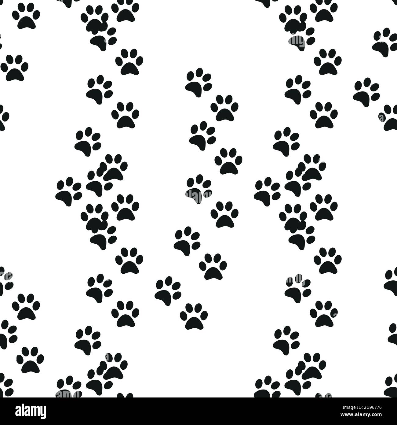 Animal footprint seamless pattern. Footprints of a cat, dog, bear, lion ...