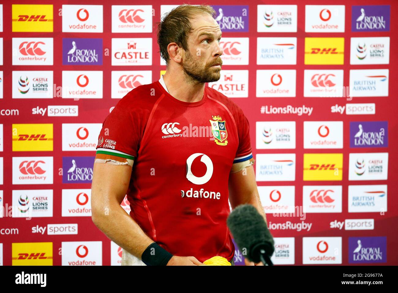 Alun Wyn Jones of the British & Irish Lions following the Castle Lager ...