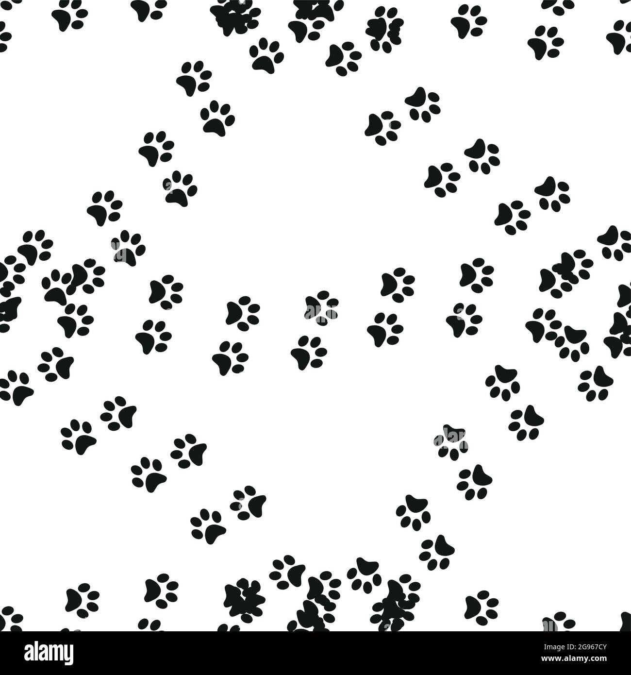 Animal footprint seamless pattern. Footprints of a cat, dog, bear, lion ...