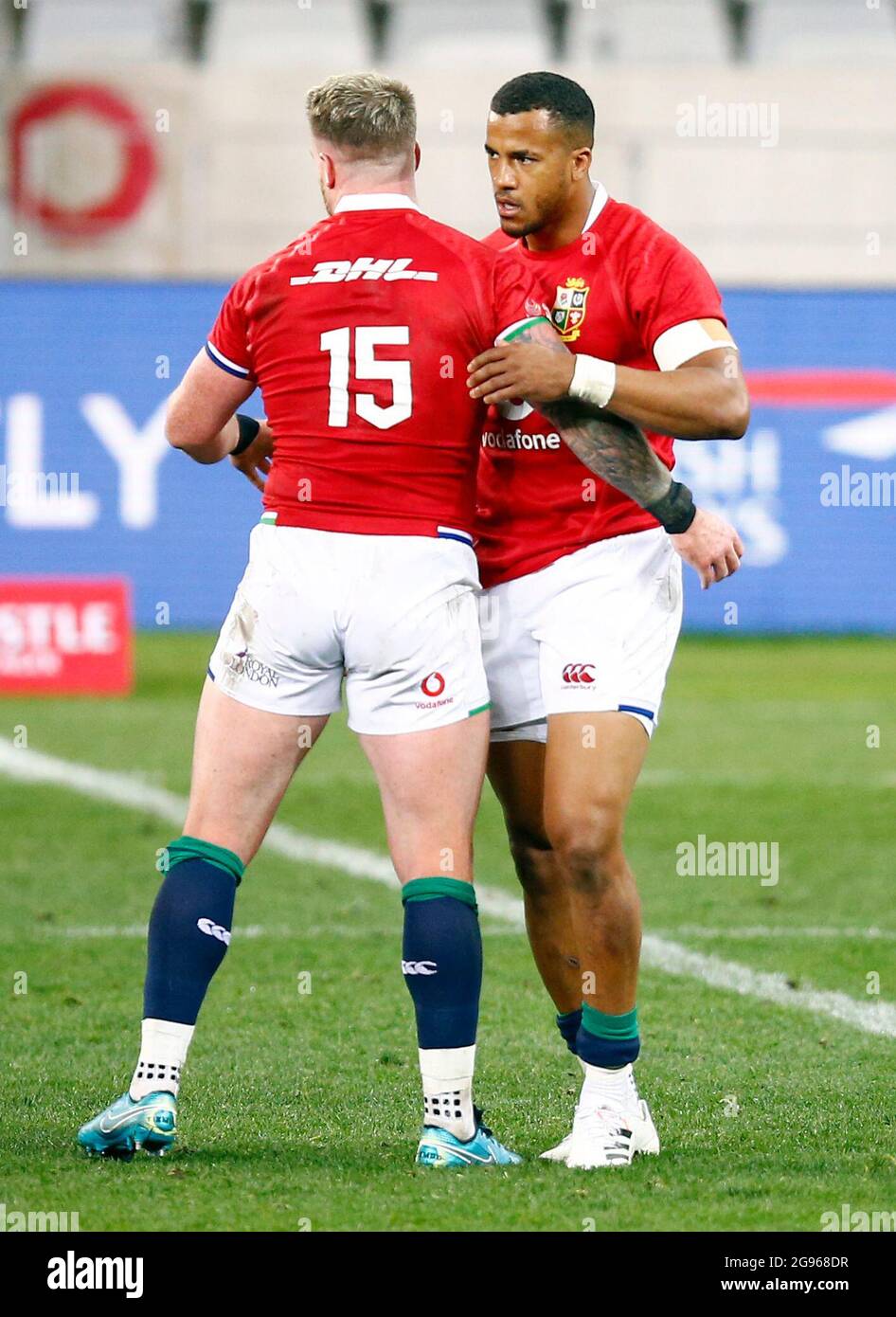Stuart Hogg (left) with Anthony Watson of the British & Irish Lions ...