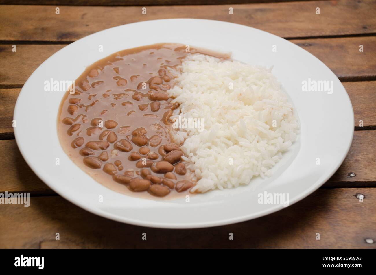 Traditional Brazilian dish of rice and beans Stock Photo - Alamy