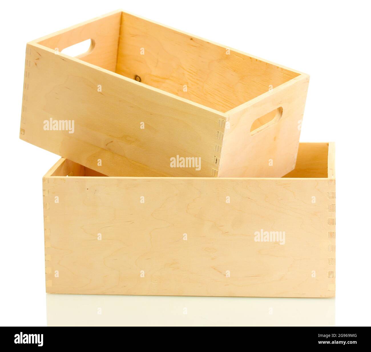 empty wooden crates isolated on white Stock Photo - Alamy