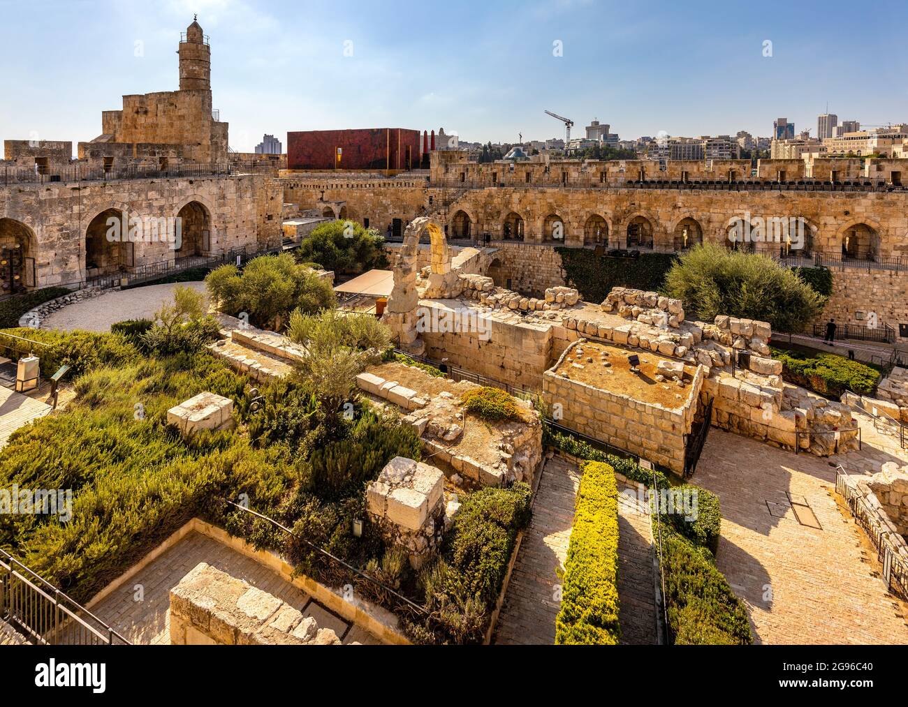 Jerusalem, Israel - October 12, 2017: Inner courtyard, walls and ...