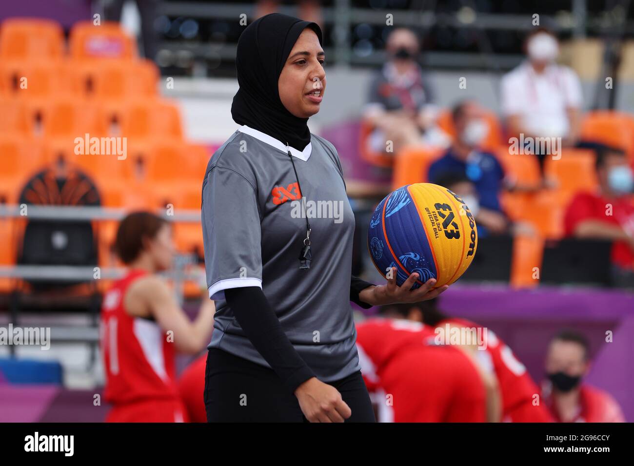 Tokyo, Japan. 24th July, 2021. Referee 3x3 Basketball : Women's Pool ...