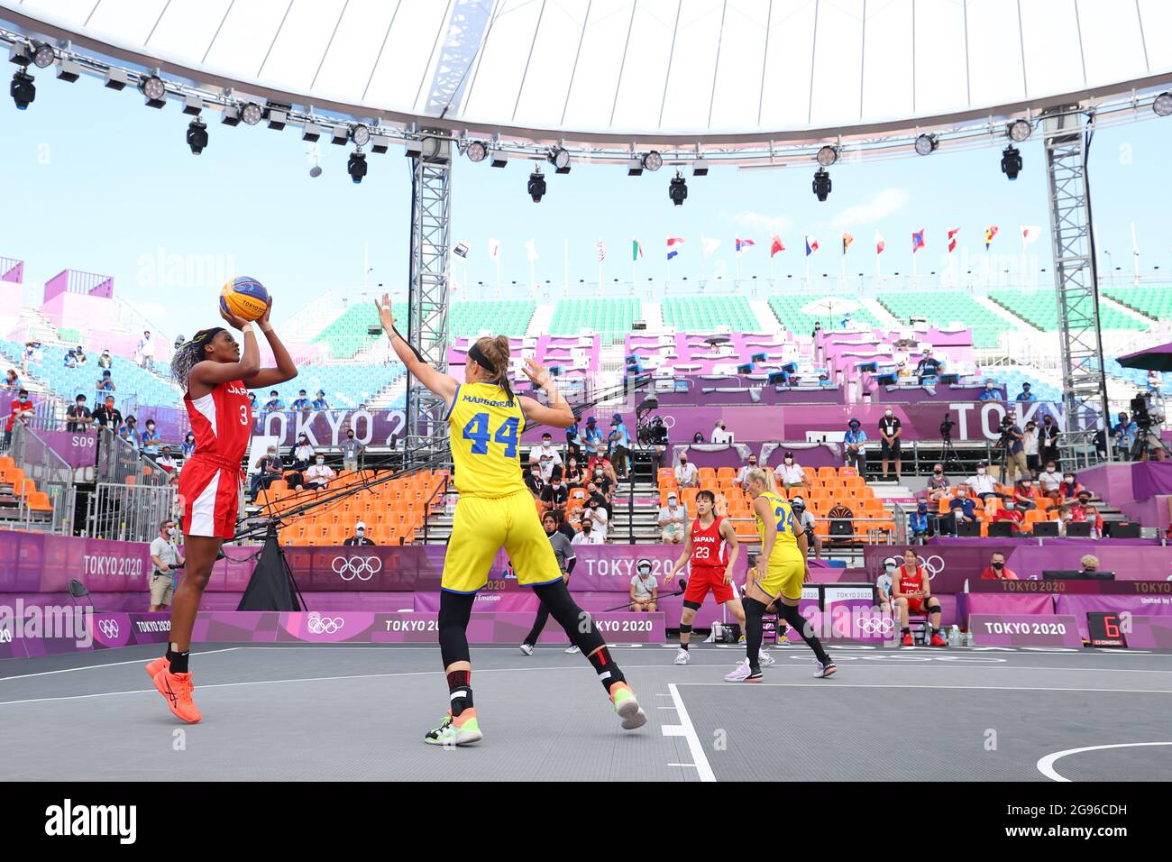 Tokyo, Japan. 24th July, 2021. Stephanie Mawuli (JPN) 3x3 Basketball ...