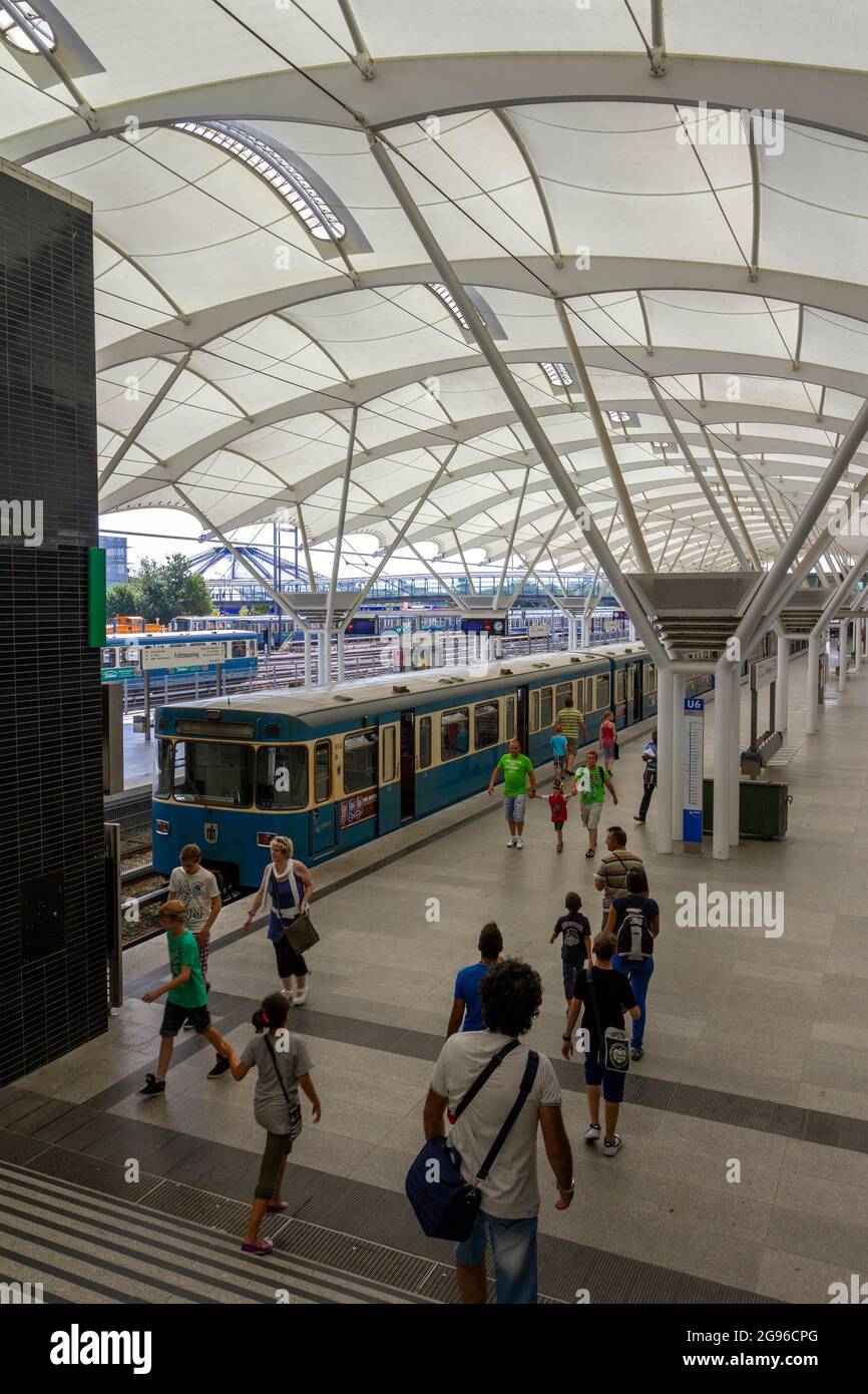 Munich, Germany - 08 26 2011: U-Bahn station in Munich, Germany on a ...
