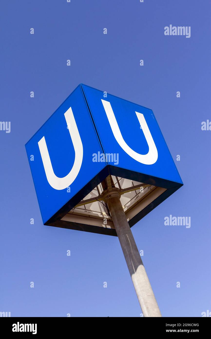 U-Bahn underground sign in Munich, Germany on a summer day Stock Photo ...