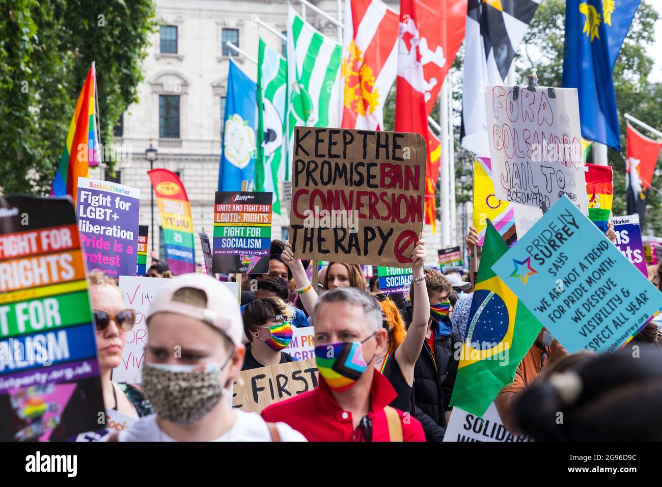 Reclaim pride protest, London, organised by Peter Tatchell Stock Photo ...