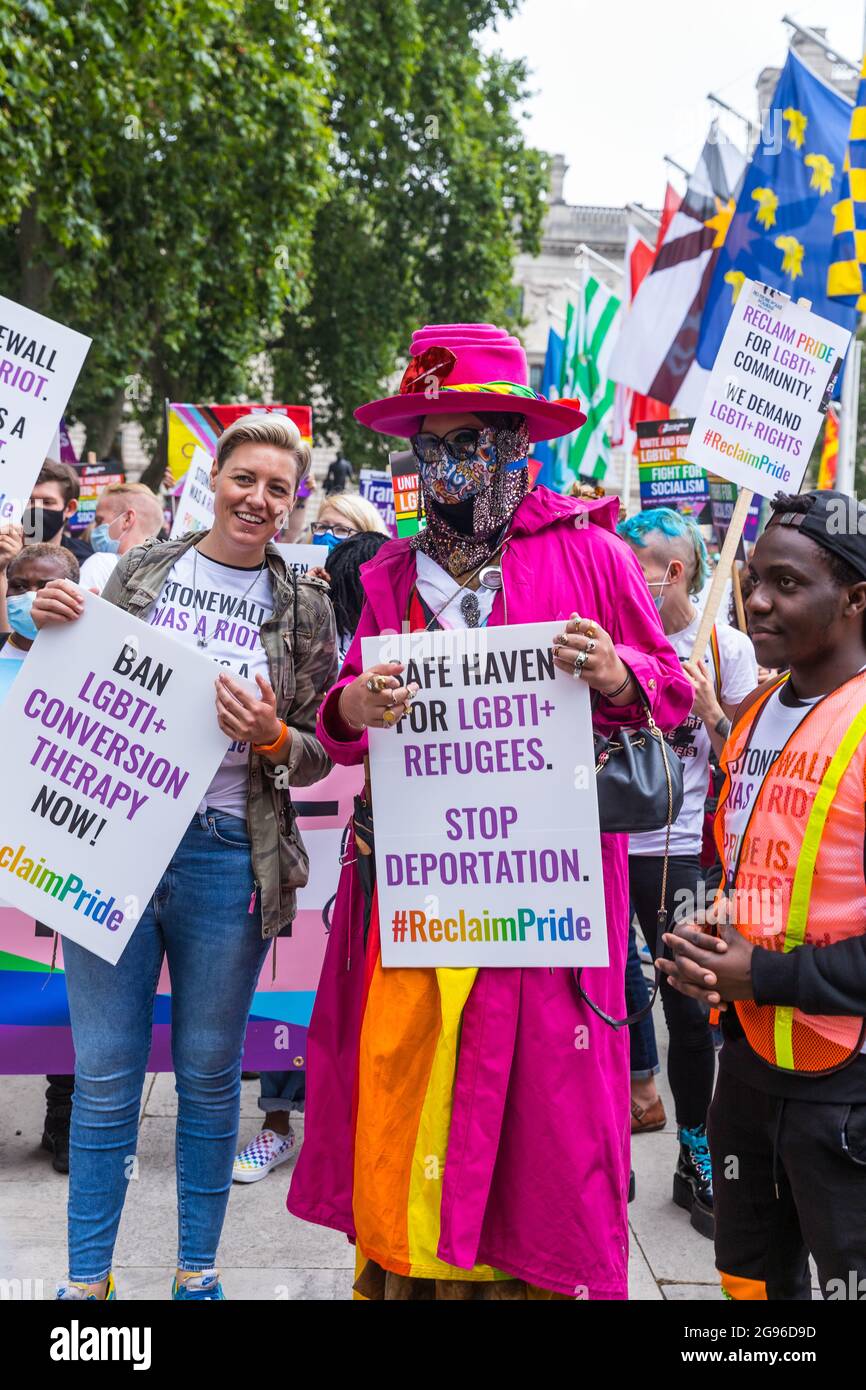 Reclaim pride protest, London, organised by Peter Tatchell Stock Photo ...