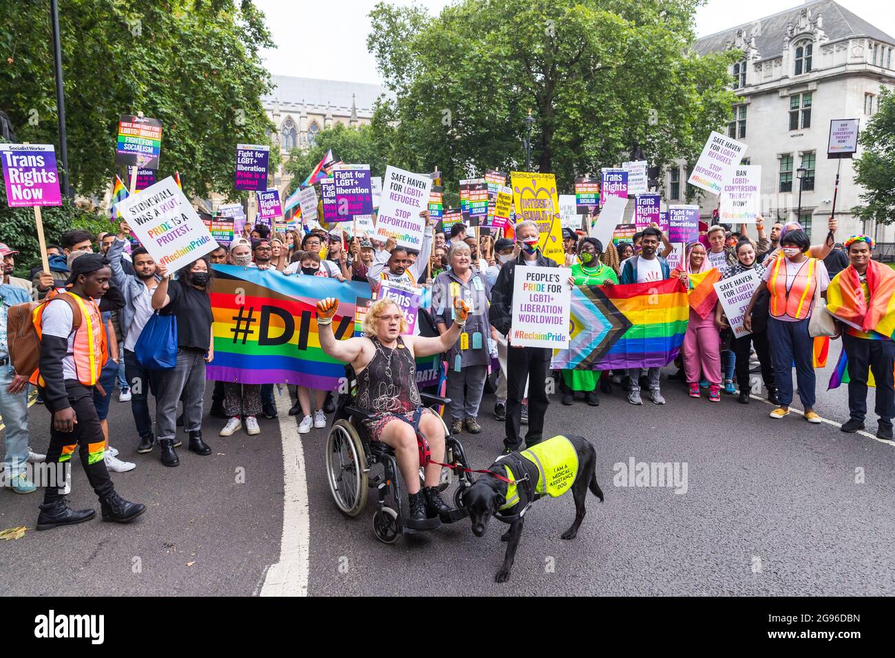 Reclaim pride protest, London, organised by Peter Tatchell Stock Photo ...