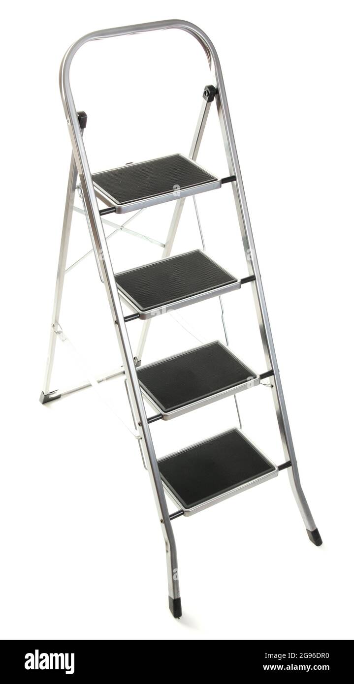 metal ladder isolated on white Stock Photo - Alamy