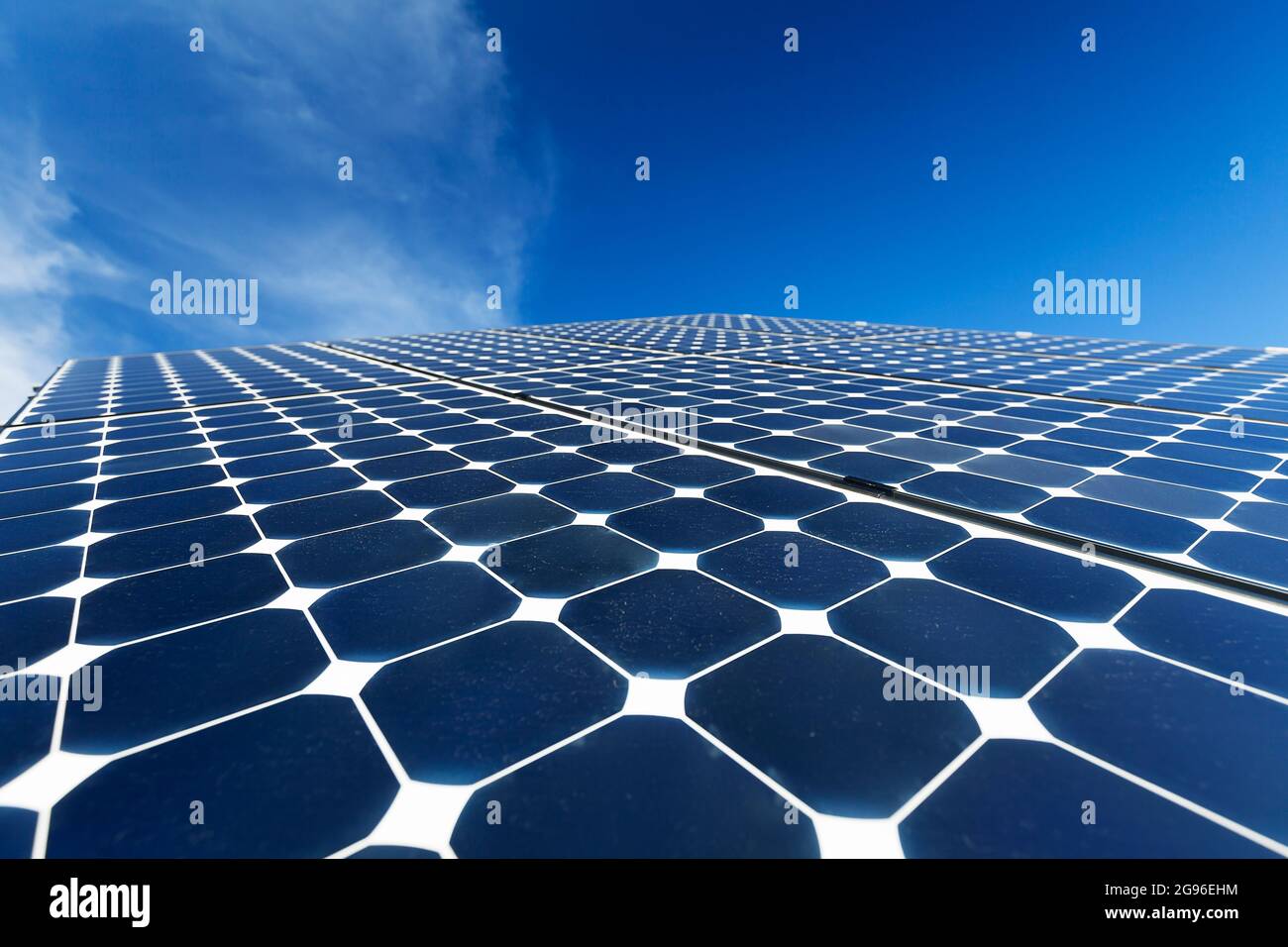 Monocrystalline photovoltaic solar cell panels producing electricity ...